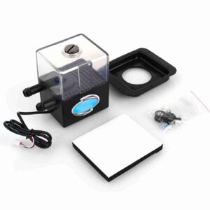 yosoo sc-300t dc 12v ultra-quiet water cooling pump 4w reservoir max.300l/h for pc cpu liquid cooling system