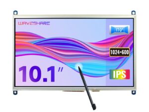 waveshare 10.1inch resistive touch screen lcd compatible with raspberry pi 4b/3b+/3a+/2b/b+/a+/zero/zero w/wh/zero 2w cm3+/4 1024×600 resolution hdmi ips supports windows