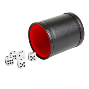 hathaway modifier dice cup with 5 dice, black, 16mm