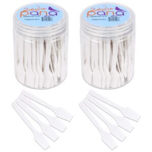 pana (200 pieces of white color cosmetic make up disposable plastic 2.5" spatulas skin care facial cream mask spatula