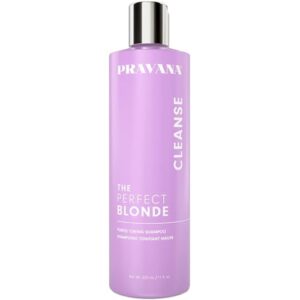 pravana the perfect blonde purple toning shampoo | neutralizes brassy, yellow tones | for color-treated hair | adds strength, shine, elasticity | 11 fl oz