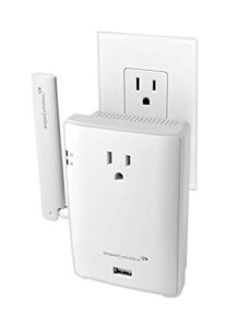 amped wireless high power plug-in ac1200 wi-fi range extender with pass thru outlet & usb charging (rec22p)