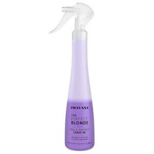 pravana the perfect blonde seal & protect leave-in conditioner | neutralizes brassy, yellow tones | for color-treated hair | detangles, protects, moisturizes strands | 10.1 fl oz