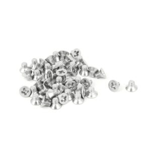 uxcell m3-0.5 x 4mm fine thread stainless steel phillips flat countersunk head screws 50pcs