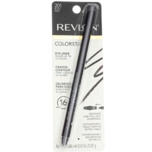 revlon colorstay eyeliner pencil, black [201], 0.01 oz (pack of 4)