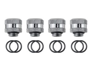 bxqinlenx silver chrome hard tube fitting g 1/4" to id 10 mm od 14 mm petg triple seal fitting for computer water cooling system through joint straight joint (4 pcs)