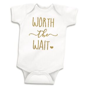 bump and beyond designs baby-girls outfit newborn girl leotard worth the wait white, 0-3 months