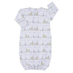 kissy kissy baby boys noahs print converter gown - blue-small