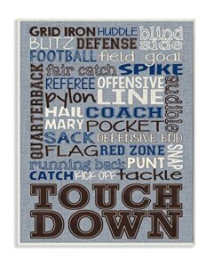 the kids room by stupell "football typography denim feel" wall plaque art