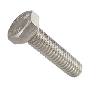 10-32 x 3/4" hex head cap screw bolts, external hex drive, stainless steel 18-8, full thread, bright finish, flat point, quantity 100