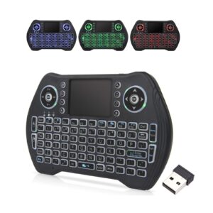 easytone backlit mini wireless keyboard with touchpad mouse combo remote control with rechargeable li-ion battery and multimedia keys for android tv box htpc ps3 smart tv pc x-box linux windows macos