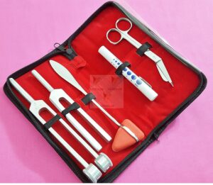 set of 5 pcs reflex percussion taylor hammer + penlight + tuning fork c 128 c 512 + bandage scissors 5.5"(a2zscilab brand)