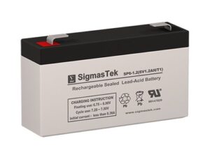 6v 1.2 amp ge security simon iii alarm battery by sigmastek