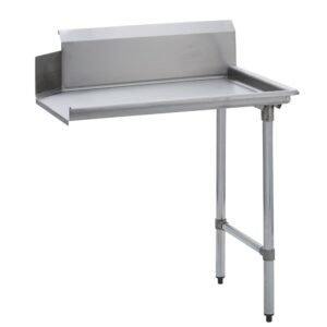 fenix sol stainless steel commercial kitchen clean dish table, 30" w x 26" l x 44" h, right side, galvanized legs and bracing, nsf certified