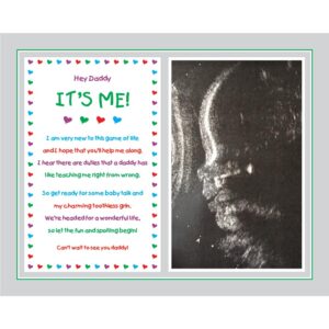 poetry gifts hey daddy it's me, father to be, custom 8x10 inch personalized print add ultrasound photo