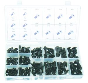 swordfish 31961-124pc flat head socket cap set screw assortment