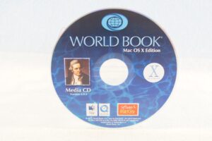 world book mac os x edition media cd version 6.0.2 2002 computer software program disc install globe device