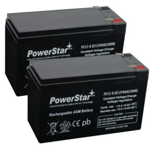 powerstar replacement 12v 9.0ah replacement battery for apc rbc38 rbc40 rbc48 rbc51 rbc106 rbc110 rbc124-2pack