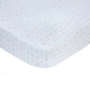 carter's blue arrow print cotton sateen crib sheet - 52" x 28"