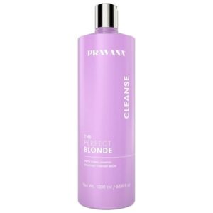 pravana the perfect blonde purple toning shampoo | neutralizes brassy, yellow tones | for color-treated hair | adds strength, shine, elasticity | 33.8 fl oz