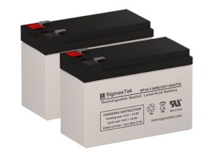 bruno sre-1550 compatible battery replacement set by sigmastek - 2x 12 volt 7.5 amph batteries