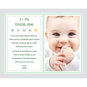 sweet uncle personalized poem from niece or nephew, 8x10 inch print with names and photo