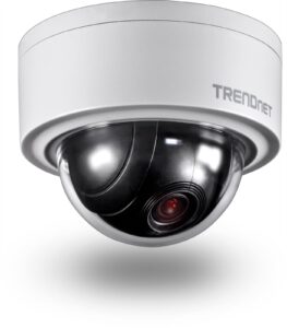 trendnet indoor/outdoor 3mp motorized ptz dome network camera, 4x optical zoom, 16x digital zoom, autofocus, ip66 housing, free ios and android mobile apps, onvif profile s, tv-ip420p