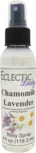 chamomile lavender body spray, 4 ounces, body mist for women with clean, light & gentle fragrance, long lasting perfume with comforting scent for men & women, cologne with soft, subtle aroma for daily