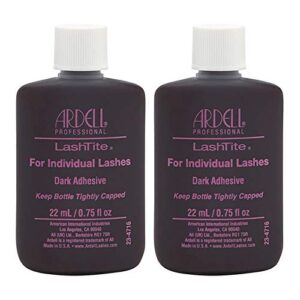 ardell lashtite adhesive, dark, 0.75 fl.oz. bottle (2-pack)