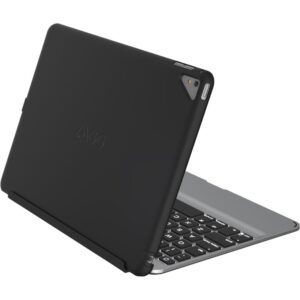 zagg slim book ultrathin case, hinged with detachable bluetooth keyboard for apple ipad pro 9.7 - black (id8zf2-bb0)