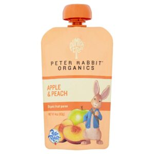 peter rabbit organics, apple & peach, 4oz. pouches (pack of 10)