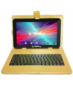 linsay 10.1" quad core 2gb ram 32gb android 11 tablet with golden keyboard