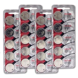 cr2032 3v micro lithium coin cell battery maxell original hologram pack cr-2032 - 20 pack