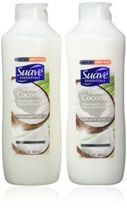 suave essentials shampoo & conditioner set, tropical coconut, 30 ounce each