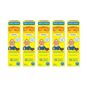 boudreaux's butt paste original diaper rash cream, ointment for baby, 4 oz (pack of 5)