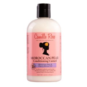 camille rose moroccan pear hair conditioner, to nourish soften restore and moisturize, for all hair types, 12 oz