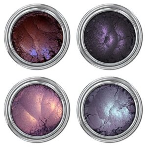 concrete minerals eyeshadow, longer-lasting with no creasing, 100% vegan and cruelty free, loose mineral powder, handmade in usa (black magic)