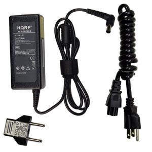 hqrp 19v ac adapter compatible with samsung hw-k360 hw-km36 hw-km36c ps-wk360 soundbar speaker system power supply cord adaptor + euro plug adapter