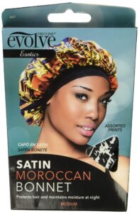 evolve exotics satin bonnet moroccan, assorted prints