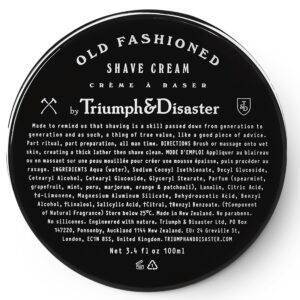 triumph & disaster | old fashioned shave cream jar | shaving lotion for sensitive skin - alcohol free, 3.4 oz (100+ shaves)