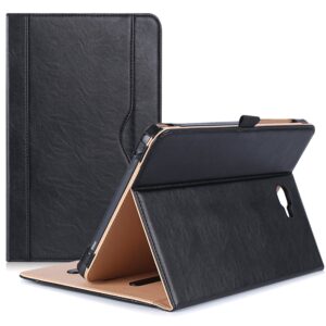 procase leather case for galaxy tab a 10.1-inch 2016 (sm-t580 t585 t587), stand folio cover for galaxy tab a 10.1" tablet (no s pen version) with multiple viewing angles card pocket -black