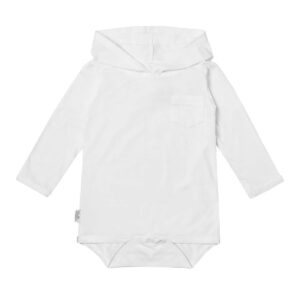 uv skinz upf 50+ baby boy's hooded sunzie - white - 12/24m