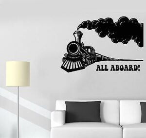 v-studios vinyl wall decal train locomotive railway children's room stickers vs444