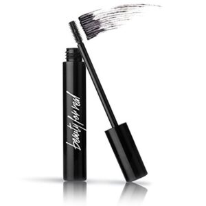 beauty for real hi-def mascara, just black - defining & volumizing lash definer, curls lashes - humidity & smudge proof - micro brush ensures versatile application - 0.31 fl oz