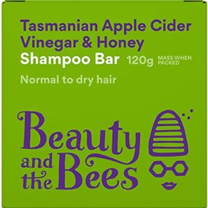 beauty and the bees eco-friendly apple cider vinegar shampoo bar hair tonic best for oily hair | acv for dandruff & dry itchy scalp | organic ingredients - sulfate & paraben free