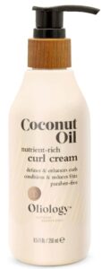 oliology coconut oil curl cream - defines & enhances curls & waves | botanically infused | conditions & reduces frizz | made in usa, cruelty free & paraben free (8.5oz)