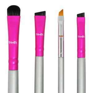 eyebrow brush kit thin angled - eye brow concealer contour brush to shape and conceal eyes duo spoolie brushes firm bristles definer for filling pomade gel | defining arches winged eyeliner stencil