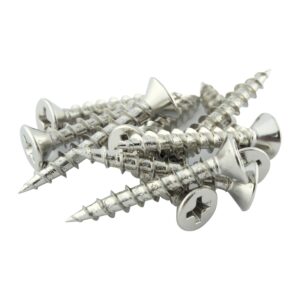 rok hardware #7 x 1 deep/coarse thread phillips flat head screws nickel plated, 100 pack