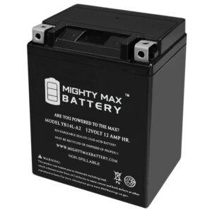 mighty max battery yb14l-a2-12 volt 12 ah, 210 cca, rechargeable maintenance free sla agm motorcycle battery