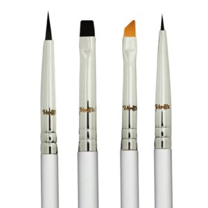 eyeliner brush fine angled set - for liquid gel liner applicator bent stencils thin pencil pen real small sharpener angle wing tips firm makeup brushes black stamp winged kit flat waterproof cat eye